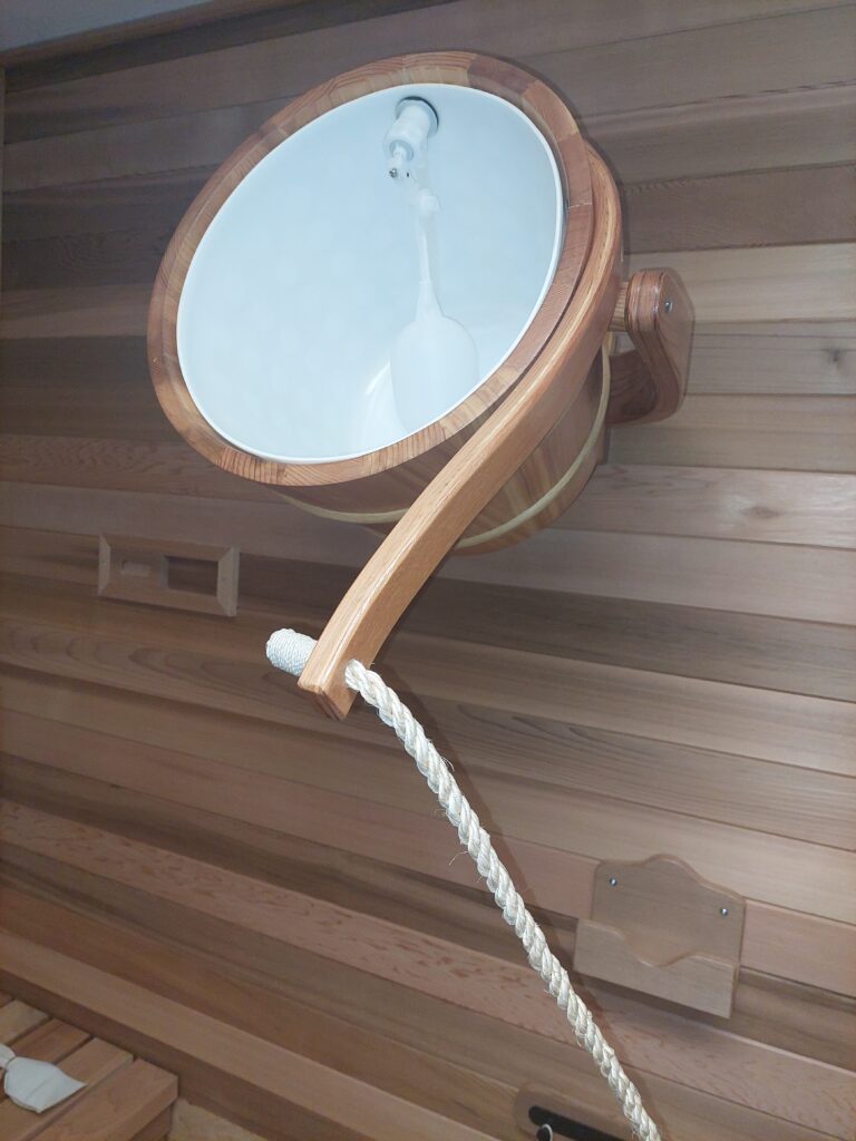 Wall Mounted Sauna Bucket Shower - Home Sauna Kits